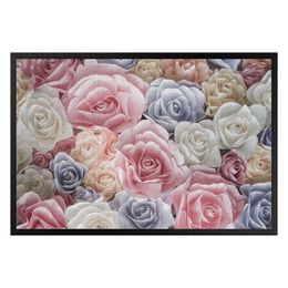 Fußmatte Pastell Paper Art Rosen
