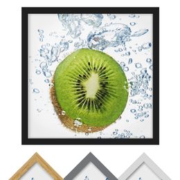 Bilderwelten Bild mit Rahmen Kulinarisch einzigartig modern inkl. Rahmung - Kiwi Bubbles - Deko K&uuml;che