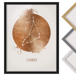Bild mit Rahmen Sternzeichen Steinbock Gold