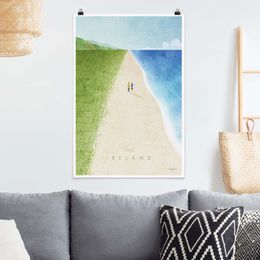 Bilderwelten Poster Stadt gr&uuml;n Illustration matt gl&auml;nzend selbstklebend - Reiseposter - Ireland - Irland Wohnzimmer Schlafzimmer