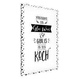 Magnettafel Man nehme ein Glas Wein mit Rahmen