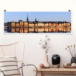 Bilderwelten Poster Stadt einzigartig Motiv matt gl&auml;nzend selbstklebend - Stockholm Skyline - Architektur Wohnzimmer Schlafzimmer