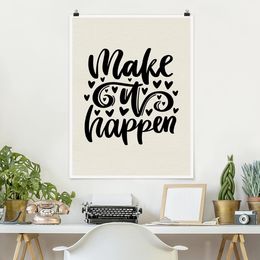 Poster Matt inkl. Posterklammern Make it happen
