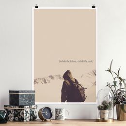 Bilderwelten Poster Natur beige Motiv matt gl&auml;nzend selbstklebend - Lyrische Landschaften - Atmen - Berg Wohnzimmer Schlafzimmer