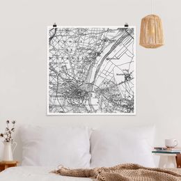 Poster Vintage Karte St Germain Paris