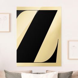 Bilderwelten Glasbild Buchstaben & Zahlen modern schwarz weiss Glas Wandbild - Antiqua Letter Z - Deko Jugendzimmer