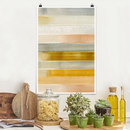 Bilderwelten Poster bunt modern Aquarell - Traumgrenzen - Streifen Wohnzimmer Schlafzimmer