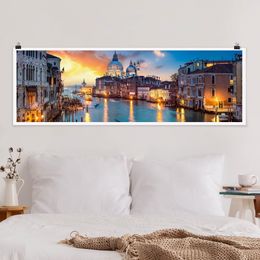 Bilderwelten Poster Strand t&uuml;rkis Motiv matt gl&auml;nzend selbstklebend - Sunset in Venice - Italien Wohnzimmer Schlafzimmer