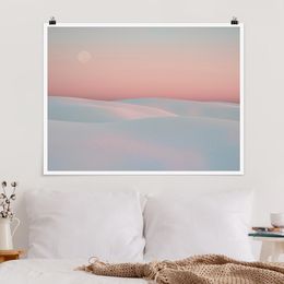 Bilderwelten Poster originell pastell Abstrakt matt gl&auml;nzend selbstklebend - D&uuml;nen im Mondschein - Wohnzimmer Schlafzimmer