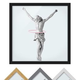 Bild mit Rahmen Jesus mit Hula Hoop Reifen