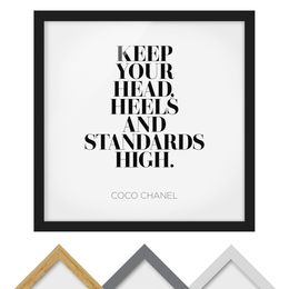 Spruch Bild mit Rahmen Keep your head high
