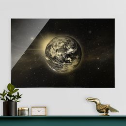 Bilderwelten Glasbild Fotomontage schwarz weiss Glas Wandbild - Weltall II - Deko Jugendzimmer
