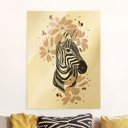Bilderwelten Glasbild Safari Tiere - Portrait Zebra
