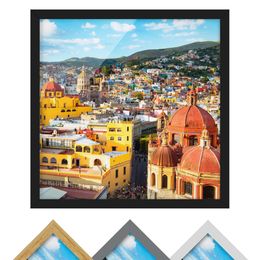 Architektur & Skyline Bild mit Rahmen Bunte H&auml;user Guanajuato