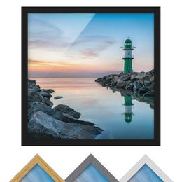 Bild mit Rahmen Sunset at the Lighthouse
