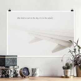 Bilderwelten Poster Spr&uuml;che weiss Motiv matt gl&auml;nzend selbstklebend - Lyrische Landschaften - Himmel - Flugzeug & Hubschrauber Wohnzimmer Schlafzimmer