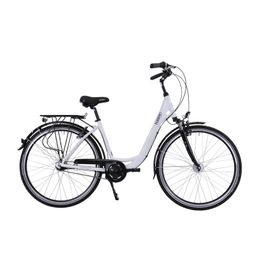 Hawk City Wave Deluxe White - Damen 26 Zoll - Leichtes Fahrrad mit 7-Gang Shimano Nabenschaltung, Felgenbremse & Nabendynamo