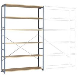 Manuflex RP1346.2001 Fachbodenregal-Grundmodul 130 kg (B x H x T) 1470 x 2500 x 700 mm Stahl pulverbeschichtet Rot, Orange Holzboden