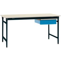 Manuflex BB5251.7016 Komplett-Beistelltisch BASIS stationär mit Melamin-Platte + Einzelschubfach, BxTxH: 1500 x 800 x 780 mm Anthrazit