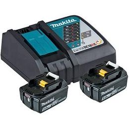 Makita Werkzeugakkus mit Schnellladegerät Power Source Kit Lithium-Ionen 2x 5,0 Ah