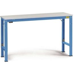 Manuflex LU7006.5012 ESD ESD-Arbeitstisch UNIVERSAL Spezial Grundtisch mit Kunststoffplatte, BxTxH = 1000 x 600 x 728-1028 mm Licht-Blau (RAL 5012)