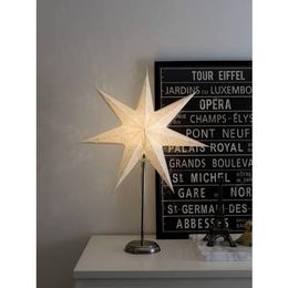 Konstsmide 2996-230 Weihnachtsstern Glühlampe, LED Weiß, Silber mit ausgestanzten Motiven, mit Schalter