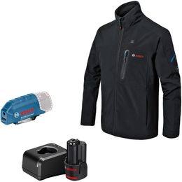 Bosch Beheizbare Jacke GHJ 12+18V XA, mit Akkuadapter, mit Ladegerät, mit 1x Akku (12V 2.0 Ah) L / EU 52-54 - 06188000FZ