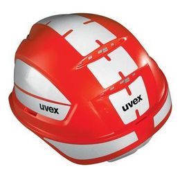 Uvex Schutzhelm pheos alpine mit Reflexset - mit Lüftung - für Höhenarbeiten u- rettung - Bergsteige rot - 9773351