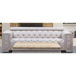 JVmoebel 3-Sitzer Weißer Dreisitzer Set 3+3 Sofagarnitur Design Chesterfield Couch