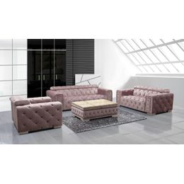 JVmoebel Wohnzimmer-Set, Couch Set Polster Design Chesterfield Sofagarnitur 32 Sitzer Samt