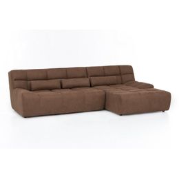 KAWOLA Ecksofa SETO, Big Sofa Microfaser Recamiere rechts brandy