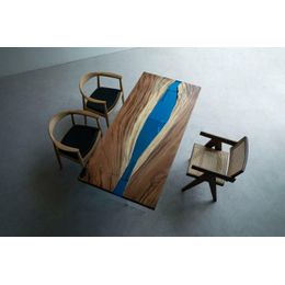 JVmoebel Esstisch, River Table Esstisch Massiv Tische 185 x 85 cm Flusstisch Epoxidharz