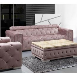 JVmoebel Chesterfield-Sofa Luxus Altrosa Chesterfield Dreisitzer 3-Sitzer Couch Modern Neu