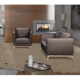 JVmoebel Wohnzimmer-Set, Leder Design Couch Polster Sitz 2+1+1 Garnitur Sofa Garnituren