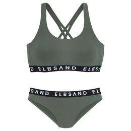 ELBSAND Bikini Damen Gr&ouml;&szlig;e S khaki / schwarz / wei&szlig;