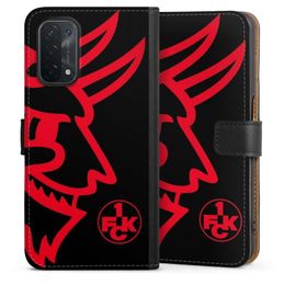 DeinDesign Handyhülle Offizielles Lizenzprodukt 1.FCK Dauerkarte, Oppo A54 5G Hülle Handy Flip Case Wallet Cover Handytasche Leder, schwarz