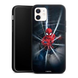 DeinDesign Handyhülle Marvel Spider-Man Kinofilm Spider-Man Webs In Action, Apple iPhone 12 Silikon Hülle Premium Case Handy Schutzhülle, schwarz