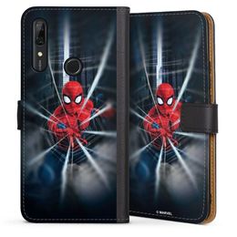 DeinDesign Handyhülle Marvel Kinofilm Spider-Man Webs In Action, Huawei P Smart Z Hülle Handy Flip Case Wallet Cover Handytasche Leder, schwarz