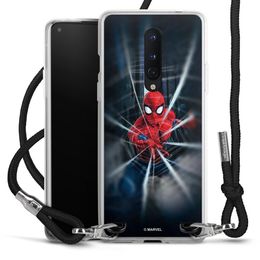 DeinDesign Handyhülle Marvel Kinofilm Spider-Man Webs In Action, OnePlus 8 Handykette Hülle mit Band Case zum Umhängen Cover mit Kette, weiß
