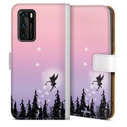 DeinDesign Handyhülle Disney Tinkerbell Offizielles Lizenzprodukt Tinker Bell Woods, Huawei P40 Hülle Handy Flip Case Wallet Cover Handytasche Leder