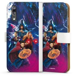 DeinDesign Handyhülle Doctor Strange Marvel Offizielles Lizenzprodukt, Huawei P20 Hülle Handy Flip Case Wallet Cover Handytasche Leder, weiß