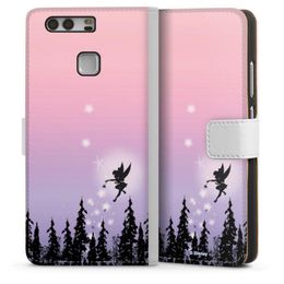 DeinDesign Handyhülle Disney Tinkerbell Offizielles Lizenzprodukt Tinker Bell Woods, Huawei P9 Hülle Handy Flip Case Wallet Cover Handytasche Leder