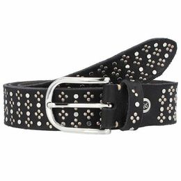 b.belt Nietengürtel Leder schwarz 85 cm