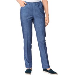 Schlupfhose Classic Basics Gr. 44, Normalgrößen, blau (blau, meliert, marine, meliert) Damen Hosen Schlupfhosen