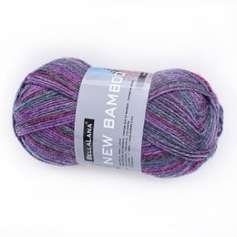 Sockenwolle New Bamboo von BellaLana , Grau/Lila, aus Wolle