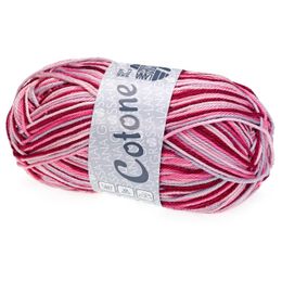 Cotone Print von Lana Grossa, Rosa/Pink/Bordeaux/Hellgrau, aus Baumwolle