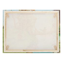 Bilderwelten Leinwandbild auf Canvas Natural Wassili Waschb&auml;r - Wassili und Familie Fuchs