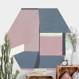 Bilderwelten Hexagon Tapete originell Abstrakt Wandtapete bunt - Schatten der W&auml;nde IV - Deko Wohnzimmer Schlafzimmer