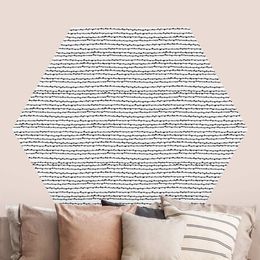 Bilderwelten Hexagon Tapete Vliestapete modern Wandtapete schwarz weiss - Schwarze Tusche Wilde Linien - Streifen Wohnzimmer Schlafzimmer