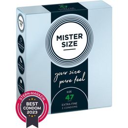 Mister Size Kondome „47 mm“, transparent, hauchdünn, feucht